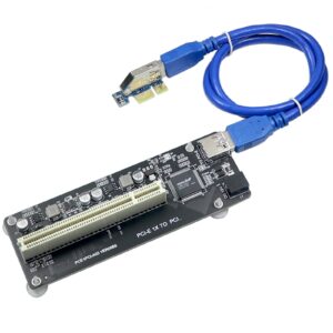 pcie to pci adapter card,pci express x1 to pci single/double converter,pci-e extender card with usb3.0 cable for desktop sound card (pcie to single pci slot)