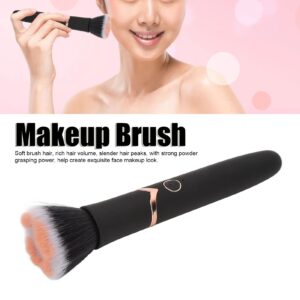 Electric Makeup Brush, 10 Gears Vibration Massage Brush, Works with, Concealer or Blush, Rechargeable Adjustable Loose Powder Brush Black