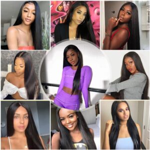 serwell 13x4 HD Lace Front Wigs Human Hair Pre Plucked 26 Inch Straight Lace Front Wigs For Women Human Hair 180% Density Glueless Transparent Straight Frontal Wigs Human Hair Bleached Knots