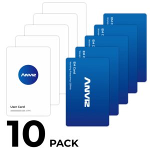 10 Pack ANVIZ Proximity RFID Card, 125kHz EM Card, Time Clock Card, Employee Badge, Keyless Access Control, for Clock in and Out and Access Control System, Read only(3.3" x 2.1")