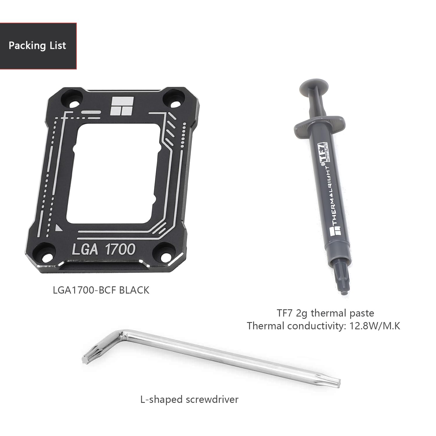 Thermalright Intel 12th/13th Generation LGA1700 Anti-Bending Buckle,CPU Stress Bending Correction Fixer, Curved Pressure Plate,Fully Fitted and Fixed Without Trace Installation (Black)