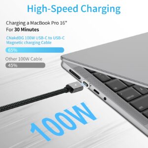 100W Magnetic Fast Charging Cable, USB C to USB C Cable(2 Pack,5/6.6FT), 480Mbps Data Transfer, for MacBook Pro/Air, iPhone 16 15 Pro Max, iPad, Galaxy S22 Ultra, Pixel