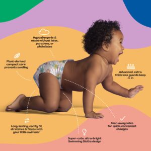 Hello Bello Premium Swim Baby Diapers Size 2T-3T/Medium I 72 Count of Disposeable, Hypoallergenic, and Eco-Friendly Swim Pants for Babies and Toddlers I Swimming Sloths