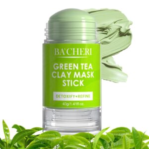 bacheri green tea mask stick, blackhead remover mask with green tea extract, green mask stick for deep pore cleansing, moisturizing, oil controlling