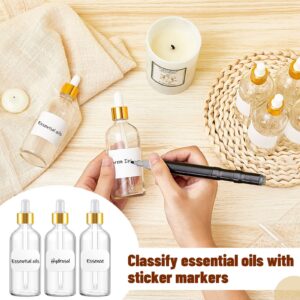 Tessco 20 Pack Dropper Bottles 3.4 oz Empty Glass Bottles with Dropper Top Cap, 4 Plastic Eye Droppers Measured Pipettes, 4 Funnels, 2 Sheets Label Stickers for Oils Perfume(Amber)