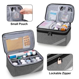 Trunab Medicine Storage and Organizer Bag Empty, Pill Bottle Organizer with Portable Small Pouch, Home First Aid Box for Emergency Medication, Supplements or Medical Kits (Bag Only)(Patent Design)