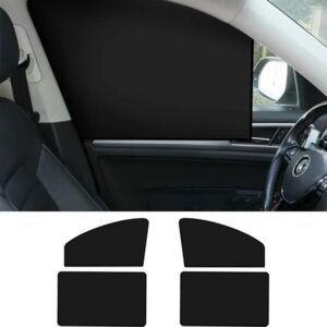 milkshot 4 pcs car window shade for side windows, magnetic window shades for car baby and kids, 100% block light car window shade for breastfeeding, taking a nap, changing clothes, black