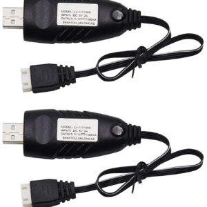 2 Pack 11.1V 1.5A USB Charger Cable Suitable for RC Car Boat Airplane Drone Airsoft 11.1V 3S 3 Cell Lipo Battery / 11.1V USB New