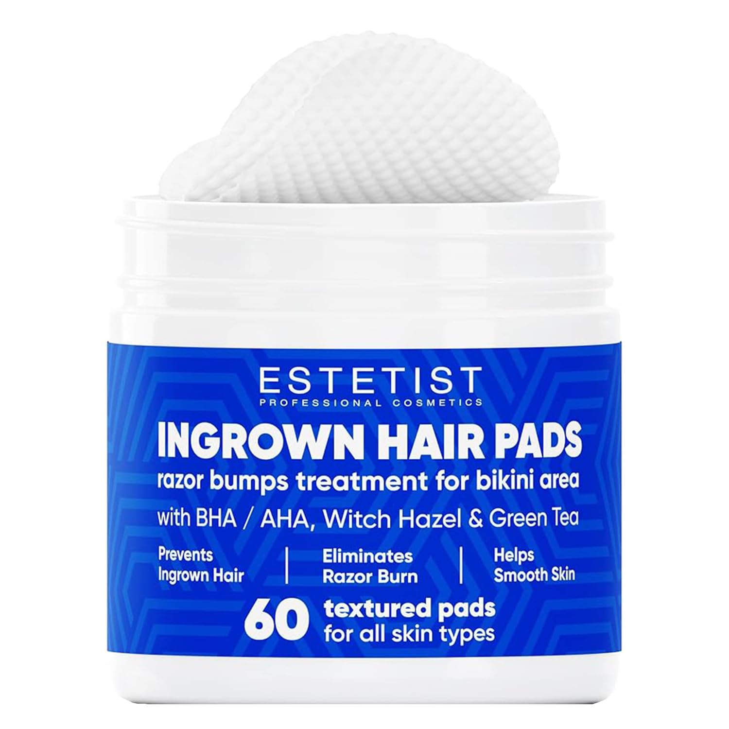 Ingrown Hair Pads Razor Bump Stopper Eliminate Ingrown Hair Strawberry Legs Butt Acne Soothe Bumps Scars Irritation Rashes Shaving Remedy Gentle Exfoliating Treatment Wipes After Shave Bikini Bump