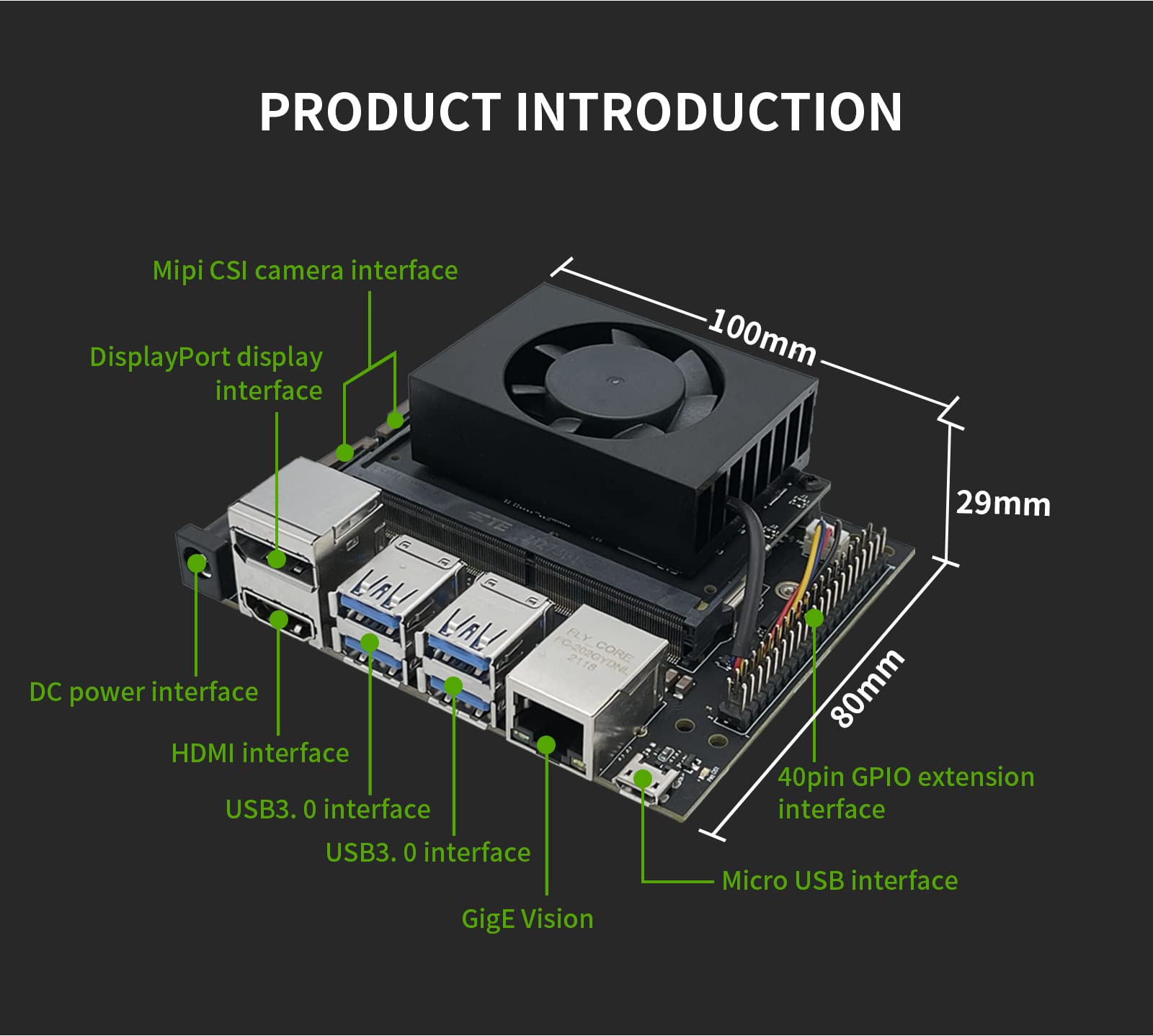 Jetson Nano 4GB RAM 16G eMMC onboard for AI Robotics Machine Learning (Heat Sink Version)