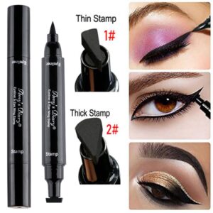 AMY'S DIARY Eyeliner Stamp 2 Pens Winged Stamp Eyeliner, Perfect Wing Cat Eye Stencil Stamp for All Eye Shapes, Winged Eyeliner Stamp, Perfect Wing Cat Eye Liner, Waterproof & Smudge-proof