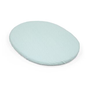 stokke sleepi mini fitted sheet, dots sage - soft sheets for sweet dreams - made for the oval sleepi mini mattress - safe, stylish & washable - 100% fine cotton percale