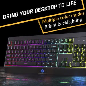 KLIM Rival Wireless Gaming Keyboard RGB US Layout + Slim, Durable, Ergonomic, Quiet, Silent Soft Sound Keys, 25 Anti-Ghosting + RGB Backlit Wireless Black (Renewed)