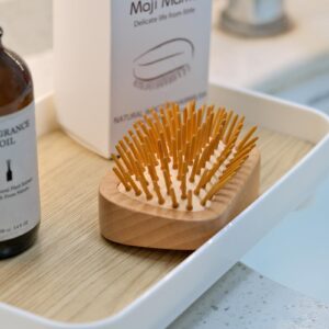 Maji Mama Handmade Natural Wooden Hair Brush Hairbrush with Bamboo Pins Massage Scalp & Detangling All Hair Types