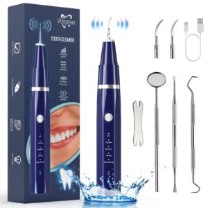 plaque/tartar remover for teeth, dental calculus remover teeth cleaning kit with led light & 5 adjustable modes