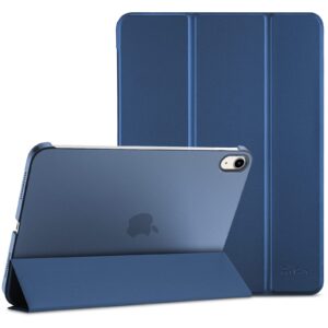 procase for ipad 10th generation case 10.9 inch 2022, slim stand protective 10th gen ipad case with translucent hard back, smart cover ipad 10 case, support touch id, auto wake/sleep -navy