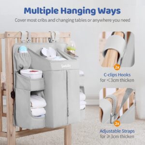 Sweeby Diaper Organizer for Changing Table and Crib Diaper Stacker Nursery Organizers for Cribs Hanging Diaper Caddy Organizer for Baby Essentials