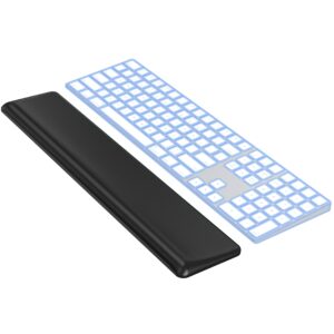 honkid low profile wrist rest (h 0.2-0.58in) for slim keyboards, made of cool gel and non-slip rubber base, easy typing and relieve wrist pain, black