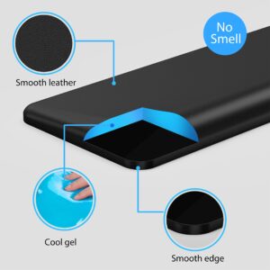 HONKID Low Profile Wrist Rest (H 0.2-0.58in) for Slim Keyboards, Made of Cool Gel and Non-Slip Rubber Base, Easy Typing and Relieve Wrist Pain, Black