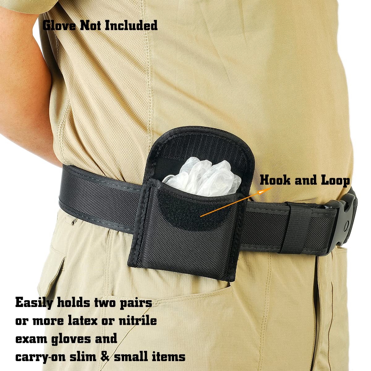 SdTacDuGe Molded Glove Pouch for Duty Belt, Ballistic Nylon, Unisex, Small, 4.5" x 3" x 1"