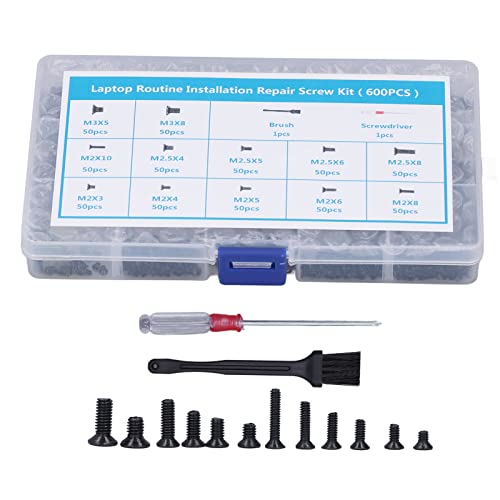 Electronic Repair Screws Kit, Computer Screw Flat Head for Laptop