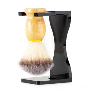 Teensery Black Acrylic Razor and Shaving Brush Stand Holder Razor Brush Base Beard Clean Shaver Kit for Men