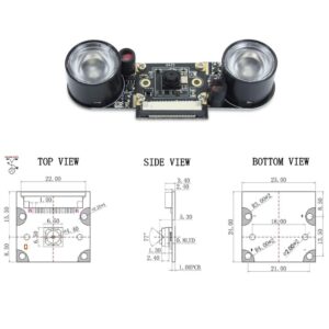 SaiDian 1Set OV5647 1080p 5MP Night Vision Camera Video Webcam Sensor Infrared Light Module with Camera Cable for Raspberry Pi Zero/Zero W Pi 4B 3B+