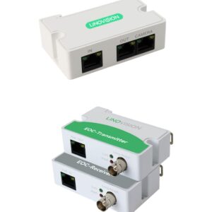 【Upgraded】 LINOVISION POE Over Coax EOC Converter+ Mini Passive 2 Port POE Extender IP Over Coax Max 3000ft Power and Data Transmission Over Regular RG59 Coaxial Cable