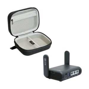 gl.inet gl-axt1800 (slate ax) pocket-sized wi-fi 6 gigabit travel router & gadget organizer case (black)