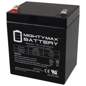 mighty max battery 12v 5ah f2 sla replacement battery for protek ub1240