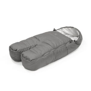 stokke xplory x foot muff, modern grey - keeps baby warm on cool weather strolls - sonalan lining & fleece + water-repellent exterior - adjustable front opening