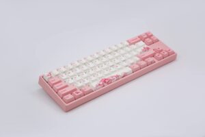 varmilo ducky x miya mac pro sakura r2 white led 65% double shot pbt mechanical keyboard (cherry mx red)