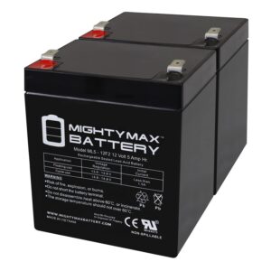 mighty max battery 12v 5ah f2 sla replacement battery for razor e100 red 13111260-2 pack