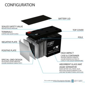 Mighty Max Battery 12V 7Ah F2 Replacement Battery Compatible with APC Back-UPS NS1250, NS 1250-2Pack