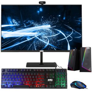 techmagnet all in one desktop computer, cheetah 4, intel core i5 4th gen 2.5 ghz, 8gb ddr3, 480gb ssd, new 24 inch led, mtg rgb keyboard mouse, rgb speaker and webcam, windows 10 pro (renewed)