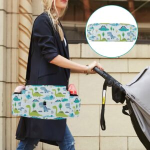 RunningBear Dinosaurs Universal Baby Stroller Organizer Stroller Bag Organizer with Cup Holders Universal Stroller Caddy for Stroller Strorage