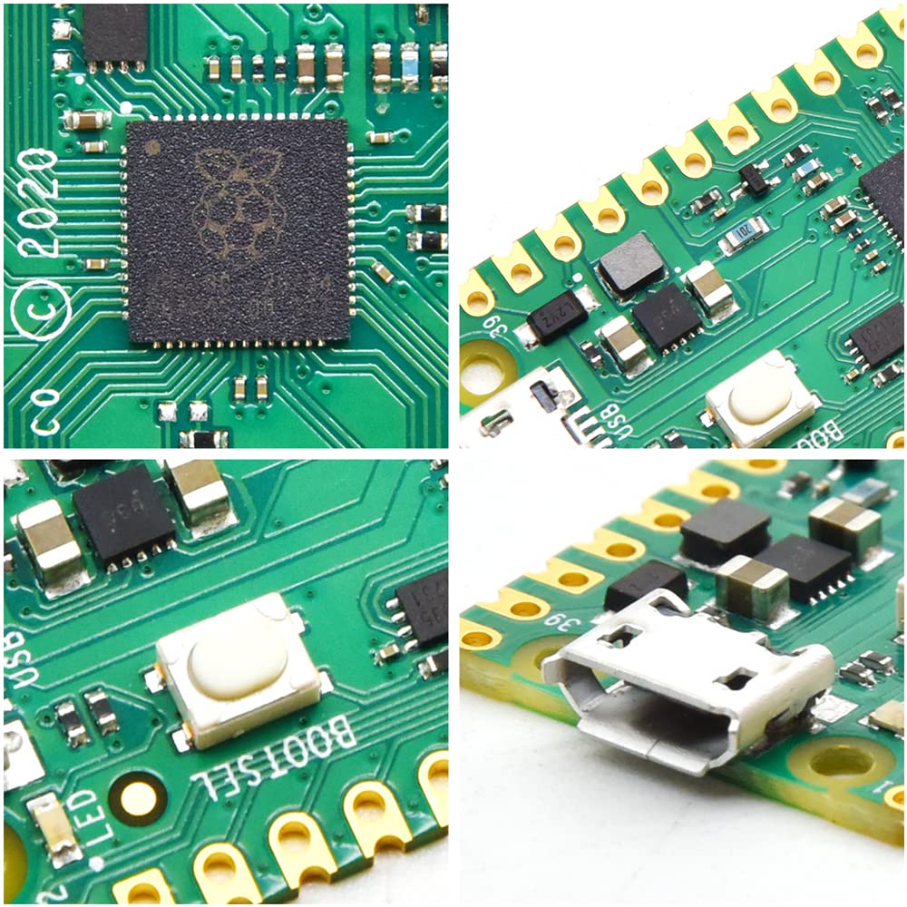 Adeept Raspberry Pi Pico with Pre-Soldered Header and USB Cable, Microcontroller Mini Development Board, Based on Raspberry Pi RP2040 Chip, Dual-Core ARM Cortex M0+ Processor