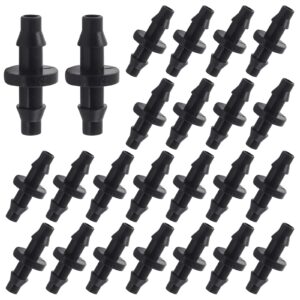 moicstiy 150pcs 1/4 inch drip irrigation coupling fittings straight coupling barbed connector for 4/7mm tube drip irrigation watering system