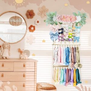 POVETIRE Headband Holder Hair Bows Organizer for Girls, Hair Accessories Display Storage Wall Hanging Decor for Baby Nursery Toddler Girls Room