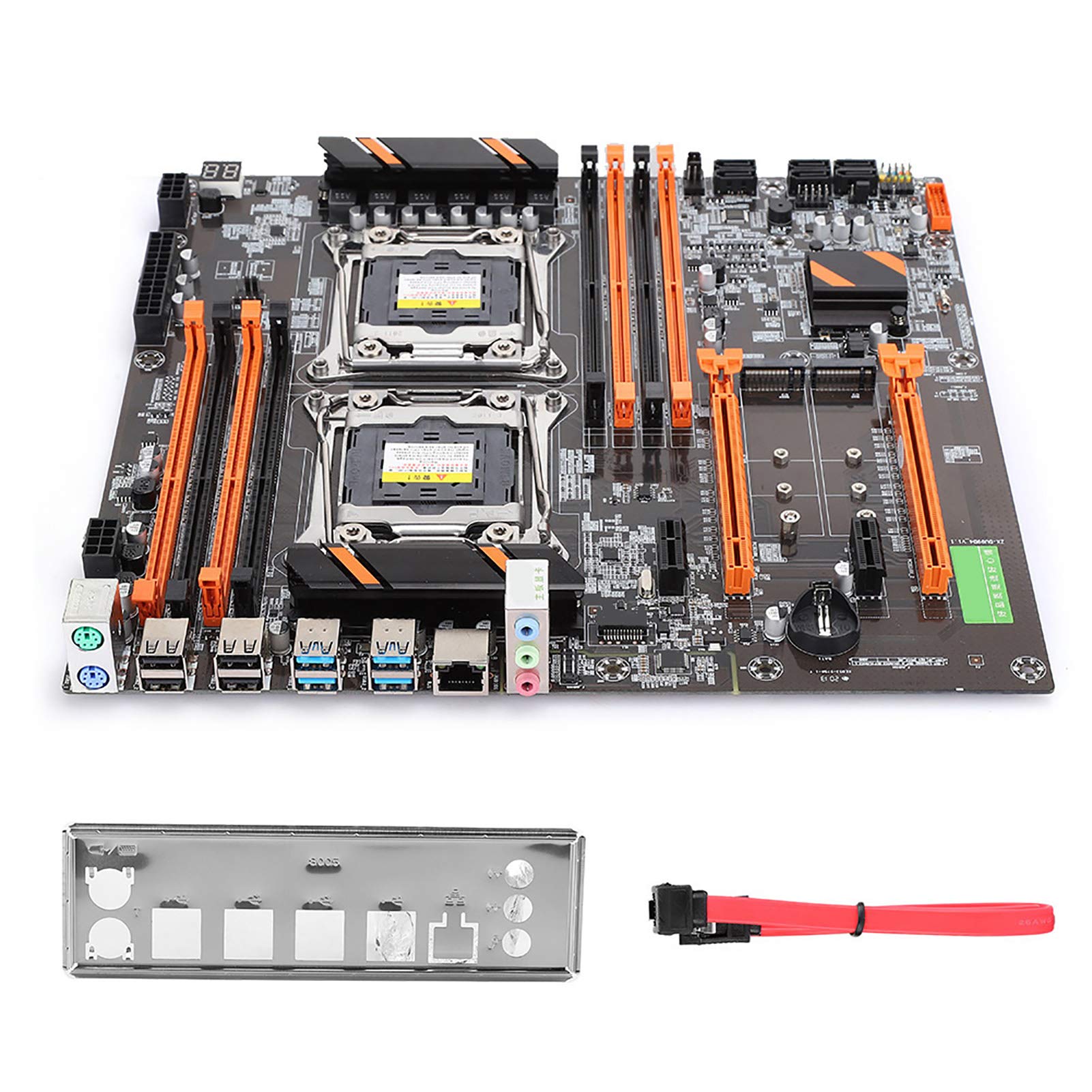 X99 Desktop Motherboard with Inter X99 Chip Set, LGA 2011 V3 Gaming Motherboard with 2 * M.2 SSD /6 * SATA3.0 Slot, 8 DDR4 DIMM, RJ45 Network Card Slot