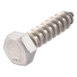 3/8 x 1-1/2 stainless lag bolt (25-pack) 18-8 stainless steel, heavy duty hex wood lag screw, asme b18.2.1 commercial/industrial grade by makers bolt