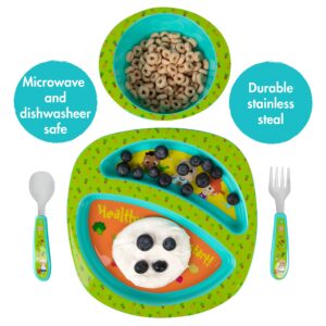 The First Years CoComelon Dinnerware Set - Toddler Plates and Toddler Utensils- 4 Count