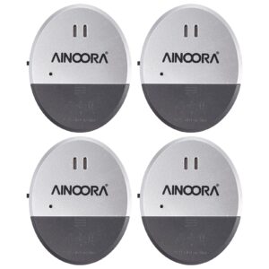 window alarm sensors 4 pack, glass break sensor 130db loud window vibration alarms, burglar intruder entry detector for indoor home office apartment & rv security