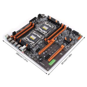 X99 Desktop Motherboard with Inter X99 Chip Set, LGA 2011 V3 Gaming Motherboard with 2 * M.2 SSD /6 * SATA3.0 Slot, 8 DDR4 DIMM, RJ45 Network Card Slot