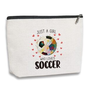 kdxpbpz soccer gifts soccer cosmetic bag, soccer coach gifts, soccer team gifts for lovers players fans birthday gifts for women friend sister bff bestie her