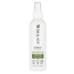 biolage strength recovery leave-in conditioner spray | hair repairing heat protectant & detangler | strengthens & prevents damage | for damaged & sensitized hair | vegan | cruelty-free | 7.8 fl. oz