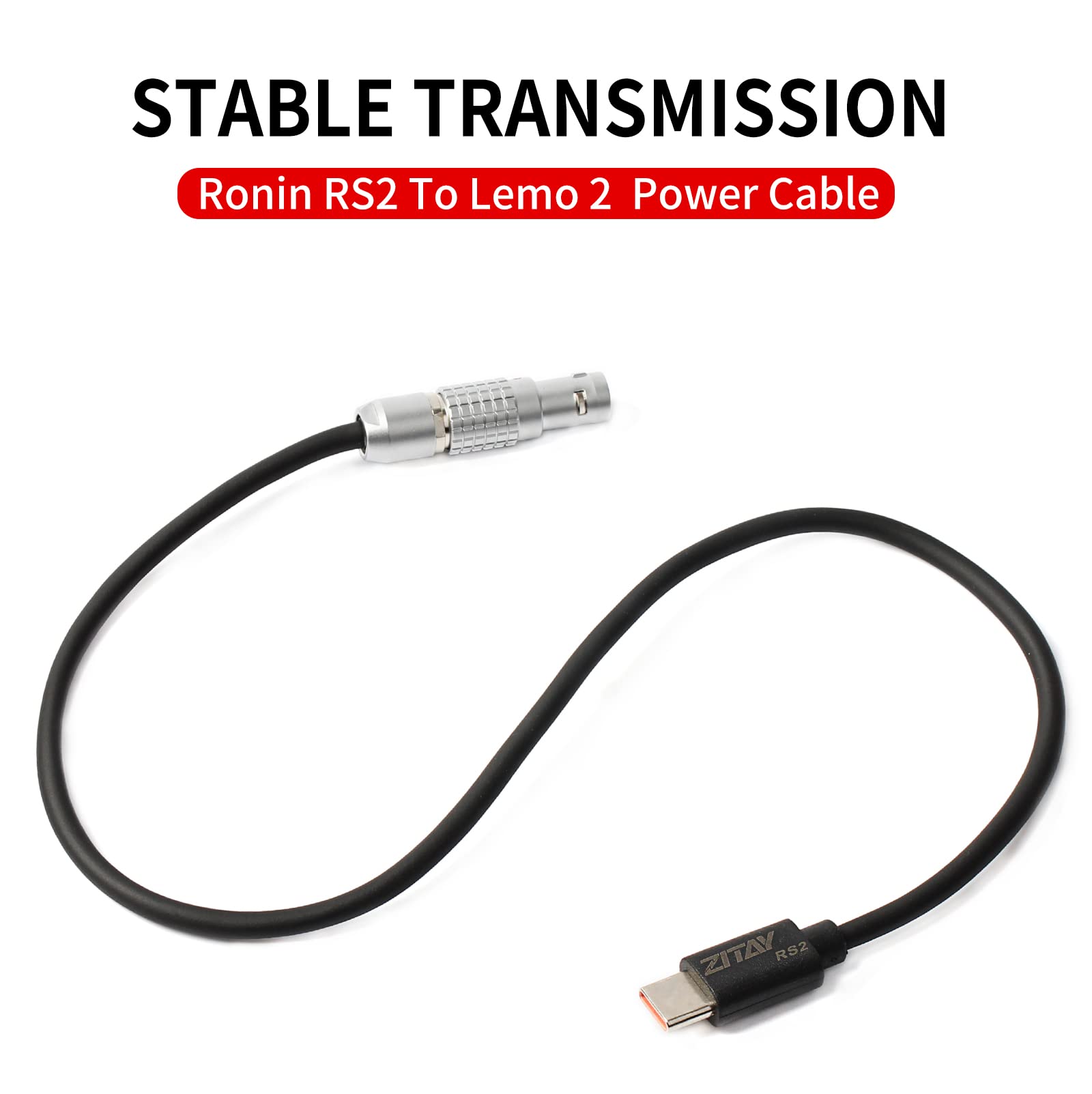 ZITAY RS2 RS3 to 2Pin Male Power Cable for Cameras Wireless Video Transmission Systems Power Supply