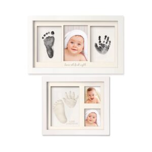 keababies inkless baby hand and footprint kit frame and baby hand and footprint kit - personalized baby picture frame for newborn - baby footprint kit