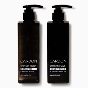 cardon hair growth set - strengthening shampoo and conditioner for men, boost hair growth and prevent thinning, korean haircare for healthy scalp and deep conditioning (2 bottles)