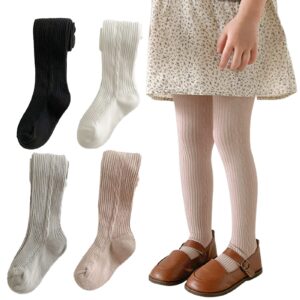 4 pack baby girl tights cable knit leggings toddler kids cotton warm pantyhose pants stockings 2-4years